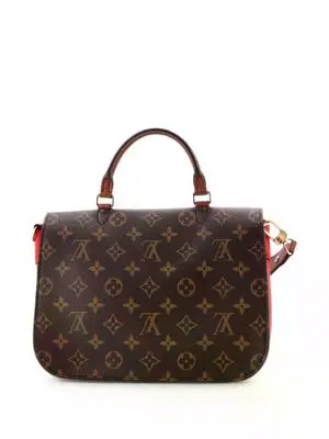 LOUIS VUITTON Vaugirard Handbag Monogram Canvas With Leather Satchel - Red