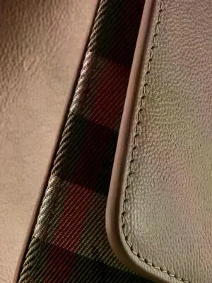 Burberry Mackford Leather And House Check Canvas Small Shoulder Bag - Neutrals