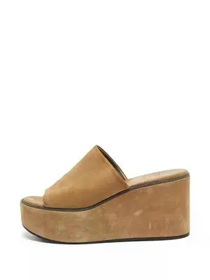 Brunello Cucinelli Monili Detail Open Toe Wedge Sandals
