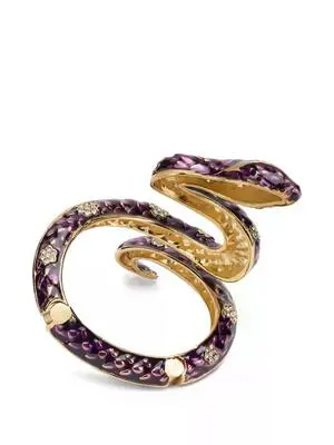Roberto Cavalli Snake-motif Crystal-embellished Cuff Bracelet