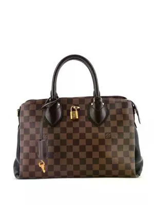 LOUIS VUITTON Normandy Handbag In Damier And Leather - Brown