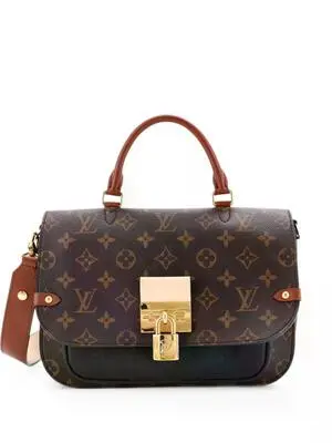 LOUIS VUITTON Vaugirard Handbag Monogram Canvas With Leather Satchel - Black