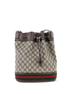 Gucci Ophidia Gg Coated Canvas Medium Bucket Bag - Brown