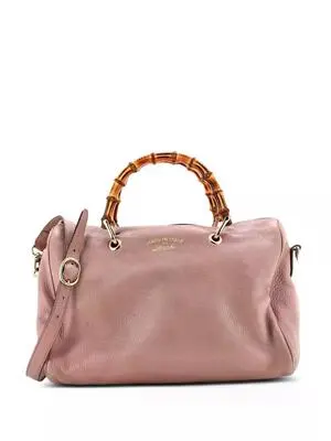 Gucci Bamboo Shopper Leather Medium Satchel Bag - Pink