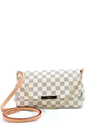 LOUIS VUITTON Louis Vuitton Favorite Handbag Damier MM Crossbody Bag White