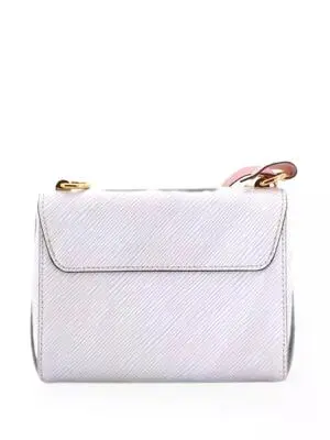 LOUIS VUITTON Monogram Flower Strap Twist Handbag Epi Leather Pm Shoulder Bag - White