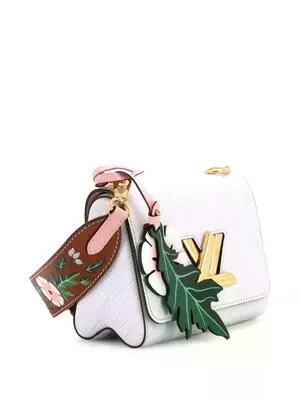 LOUIS VUITTON Monogram Flower Strap Twist Handbag Epi Leather Pm Shoulder Bag - White