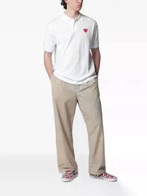Comme Des Garçons Heart-patch Short-sleeve Polo Shirt
