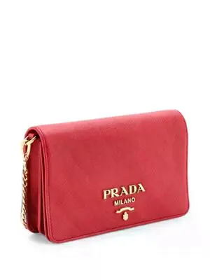 Prada Chain Wallet Saffiano Leather Crossbody Bag