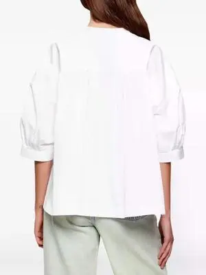 BOSS Drawstring-neck Puff-sleeve Shirt