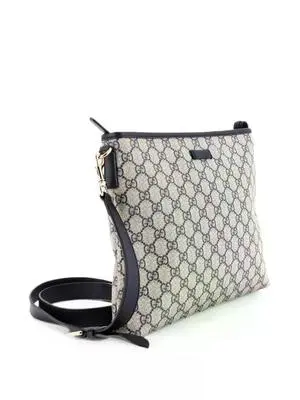 Gucci Zip Top Messenger Bag Gg Coated Canvas Medium Crossbody Bag