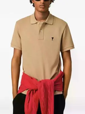 AMI Paris Cotton Polo With De Coeur