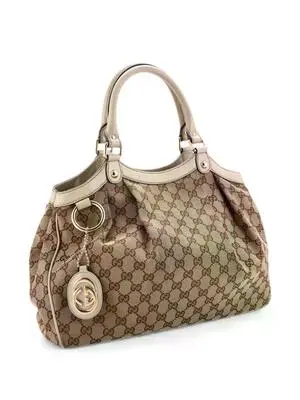 Gucci Sukey Gg Canvas With Leather Medium Tote Bag - Brown