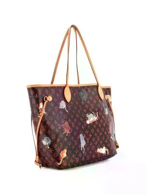 LOUIS VUITTON Neverfull Mm Limited Edition Grace Coddington Catogram Canvas Tote Bag - Brown