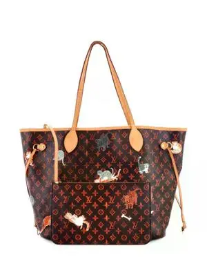 LOUIS VUITTON Neverfull Mm Limited Edition Grace Coddington Catogram Canvas Tote Bag - Brown