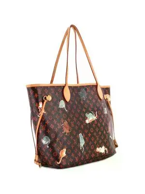 LOUIS VUITTON Neverfull Mm Limited Edition Grace Coddington Catogram Canvas Tote Bag - Brown