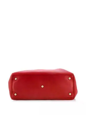 Gucci Bamboo Shopper Leather Medium Tote Bag - Red