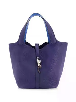 Hermès Eclat Picotin Lock Bag Clemence Mm Bucket Bag - Blue