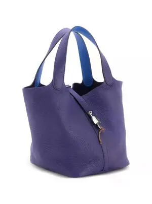 Hermès Eclat Picotin Lock Bag Clemence Mm Bucket Bag - Blue