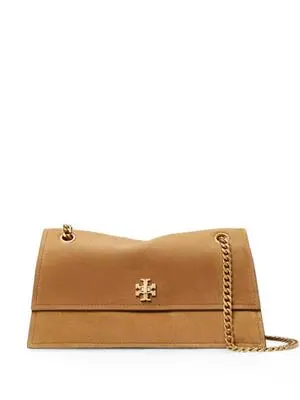 Tory Burch Medium Kira Turnlock-fastening Suede Shoulder Bag - Brown