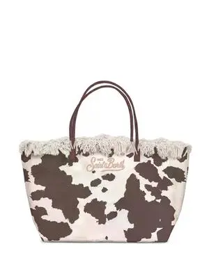 MC2 SAINT BARTH City Tote Bag With Fringe Trim - Neutrals