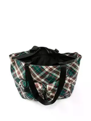 EASTPAK Egon Check-pattern Tote Bag - Green