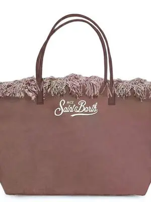 MC2 SAINT BARTH City Fringe-trim Logo-embroidered Tote Bag - Brown