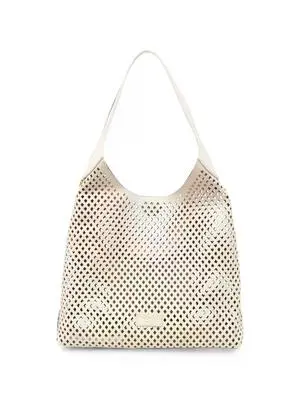 TWINSET Perforated-leather Shoulder Bag - Neutrals