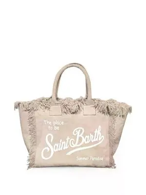MC2 SAINT BARTH Colette Fringed Tote Bag - Neutrals