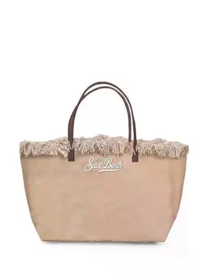 MC2 SAINT BARTH City Fringed Logo-embroidered Tote Bag - Neutrals