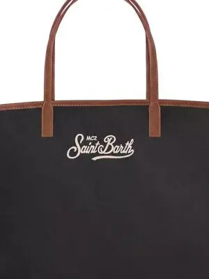 MC2 SAINT BARTH Logo Embroidered Tote Bag - Black