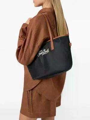 MC2 SAINT BARTH Logo Embroidered Tote Bag - Black