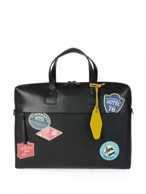 Paul Smith Leather Folio With Hotel Stickers Print - Black