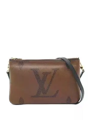 LOUIS VUITTON 2021 Monogram Giant Reverse Double Zip Shoulder Bag