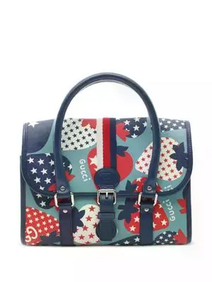 Gucci Strawberry And Star Print Tote Bag - Blue