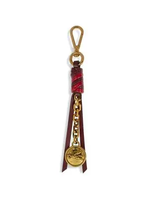 Etro Pegaso Coin Leather Charm - Brown