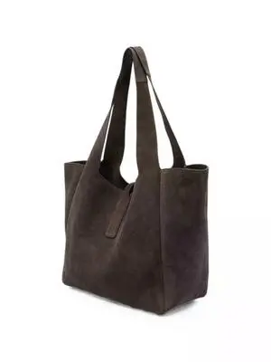 Hogan Trend Logo-plaque Suede Tote Bag - Brown