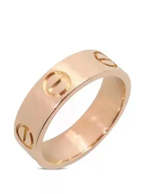Cartier 18k Rose Gold Engraved Logo Band Ring
