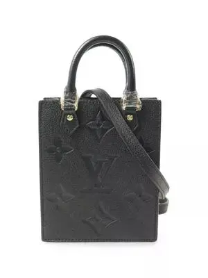 LOUIS VUITTON Monogram Empreinte Petit Sac Plat Tote Bag - Black