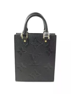 LOUIS VUITTON Monogram Empreinte Petit Sac Plat Tote Bag - Black