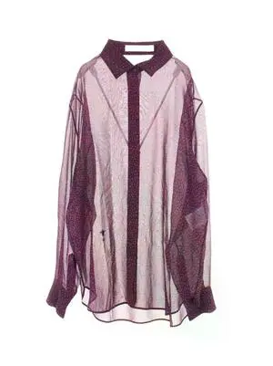 Dior Embroidered Heart-print Silk Blouse - Purple