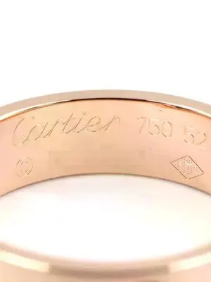Cartier 18k Rose Gold Engraved Logo Ring - Pink