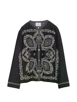 ANTIPAST Floral Intarsia Cardigan - Grey