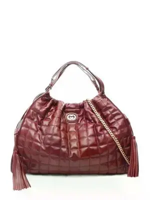 Gucci Deco Quilted Leather Tote Bag - Red