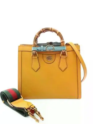 Gucci Diana Bamboo Top-handle Handbag - Yellow