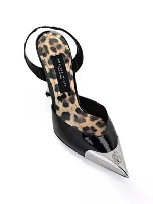 Philipp Plein Crystal-skull Slingback Pumps