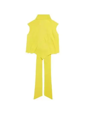 Balenciaga Pussy-bow Draped Blouse - Yellow