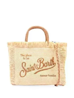 MC2 SAINT BARTH Colette Embroidered Tote Bag - Neutrals