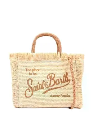 MC2 SAINT BARTH Colette Embroidered Tote Bag - Neutrals