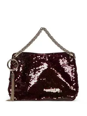 JIMMY CHOO Callie Sequin Embellished Tote Bag - Red